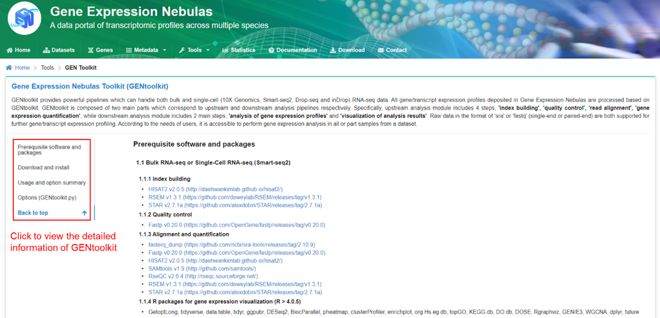 Documentation - Gene Expression Nebulas